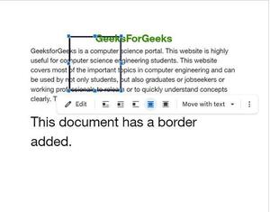 Adding a Border in Google Docs - GeeksforGeeks