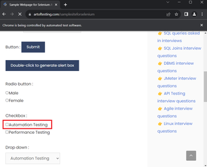 Selenium Handling Checkbox - GeeksforGeeks
