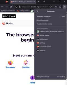 Bookmark in Mozilla Firefox Browser - GeeksforGeeks