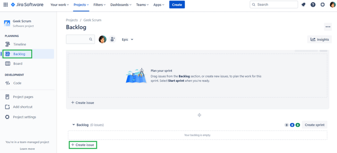 Jira Create Sprint - GeeksforGeeks