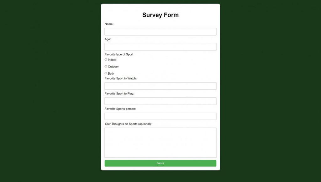 Design a Survey Form using HTML CSS and JavaScript - GeeksforGeeks