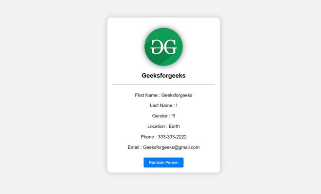 Create a Random User Generator using jQuery - GeeksforGeeks