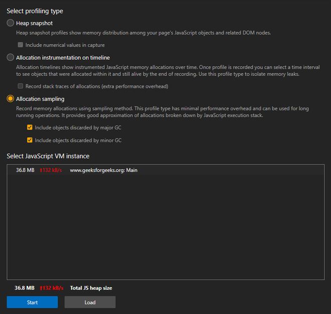 Memory Tool in Microsoft Edge Browser - GeeksforGeeks