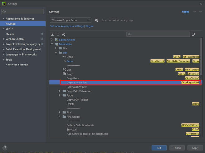 How to configure Mouse Shortcuts in PyCharm? - GeeksforGeeks
