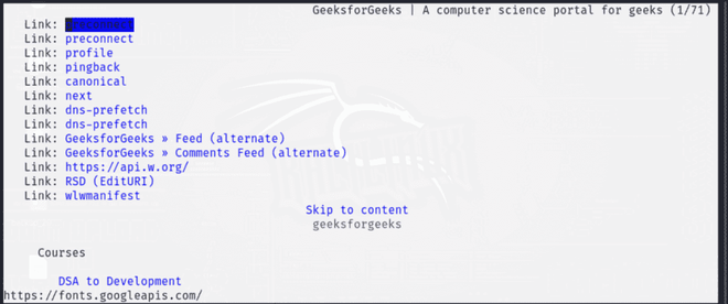 elinks Linux Command - GeeksforGeeks