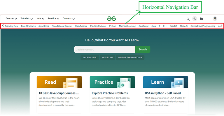 Navigation Element in Web Design - GeeksforGeeks
