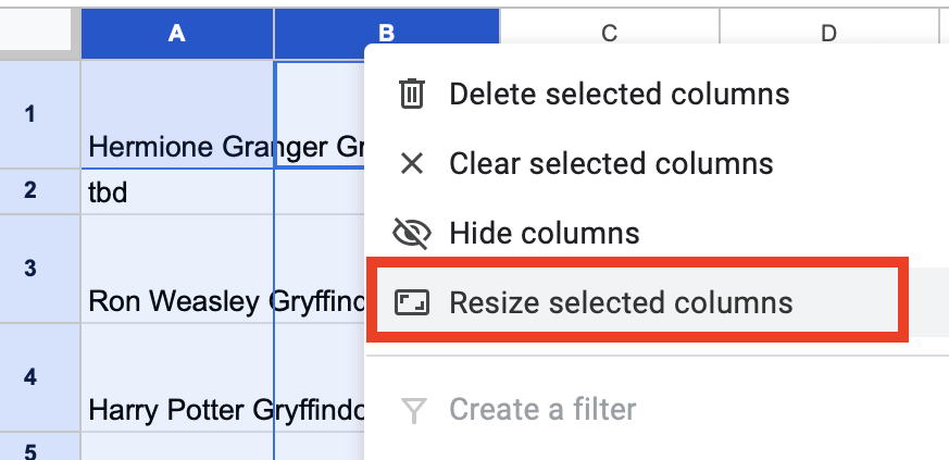 How to Change Cell Height and Width in Google Sheets - GeeksforGeeks
