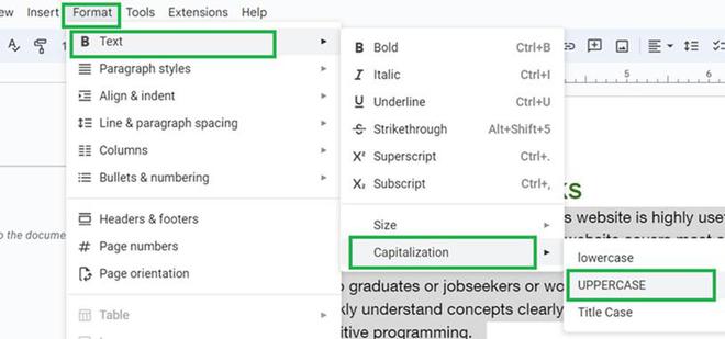 How To Change Uppercase And Lowercase Text In Google Docs - GeeksforGeeks