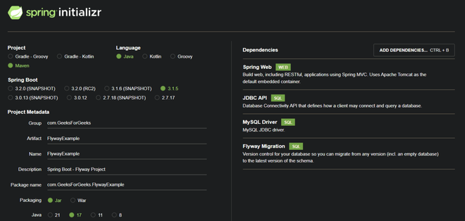 Spring Boot - Flyway Database - GeeksforGeeks
