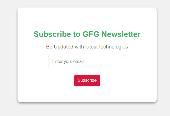 Design a Subscription Page using HTML and CSS - GeeksforGeeks