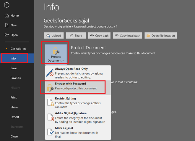 How to Password Protect a Google Document - GeeksforGeeks