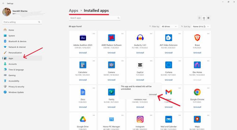 How to Uninstall an Application on Windows 11 - GeeksforGeeks