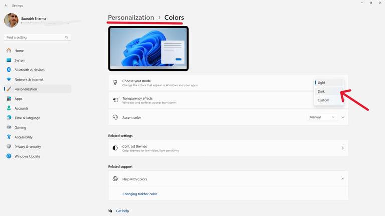 How to Enable Dark Mode on Windows 11? - GeeksforGeeks