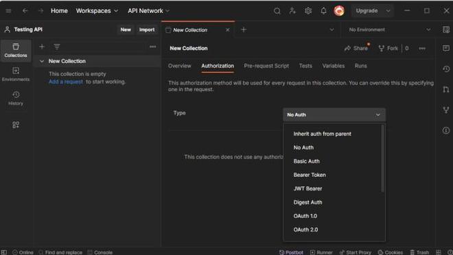 What are the different authentication types available in Postman ...
