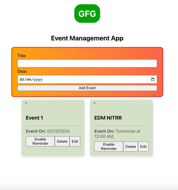 Event Management Web App using MERN - GeeksforGeeks