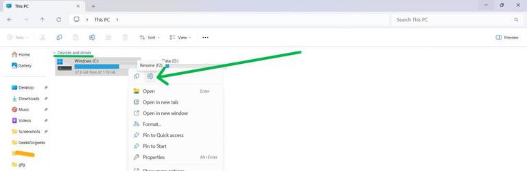 How To Change a Drive Name on Windows 11? - GeeksforGeeks