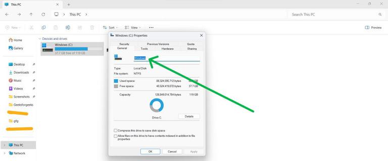 How To Change a Drive Name on Windows 11? - GeeksforGeeks