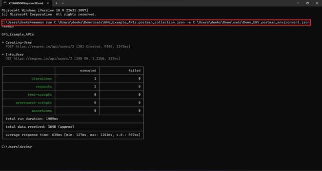 How to Run Postman Scripts from Newman CLI Commands - GeeksforGeeks