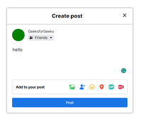 Create a Facebook Post Box Clone in HTML CSS & JavaScript - GeeksforGeeks