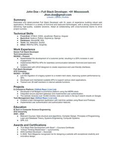 Full Stack Developer Resume: Template, Examples and Tips - GeeksforGeeks