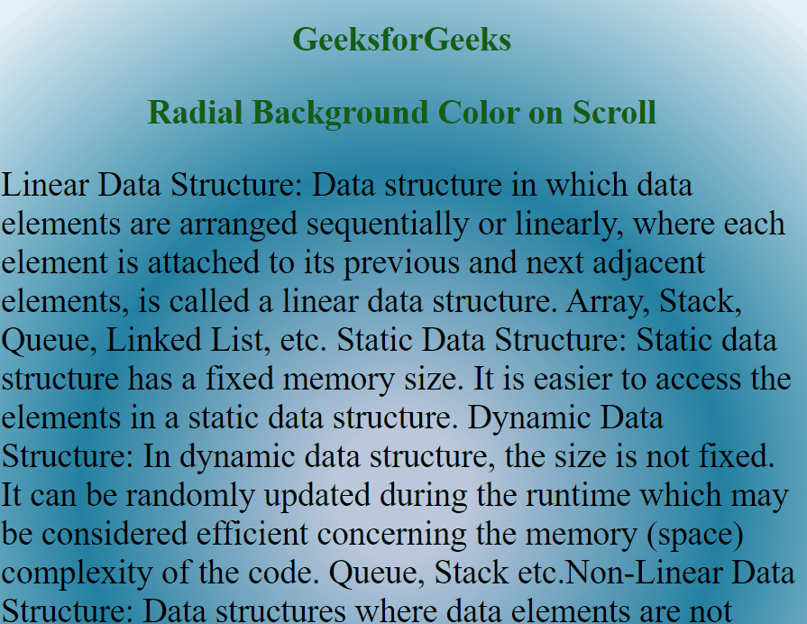 How to change Background Gradient on Scroll ? - GeeksforGeeks