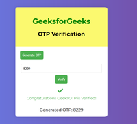 Create An Otp Verification Form In Html Css Javascript Geeksforgeeks