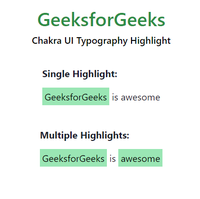 Chakra UI Typography Highlight - GeeksforGeeks