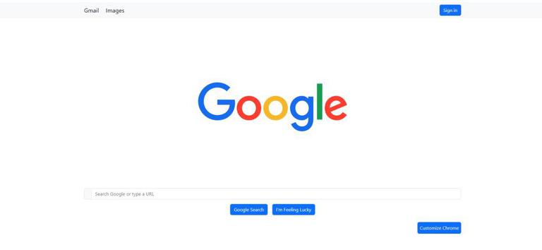 Design a Google Chrome Page Template using Bootstrap - GeeksforGeeks