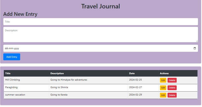 Creating a Travel Journal App using React - GeeksforGeeks