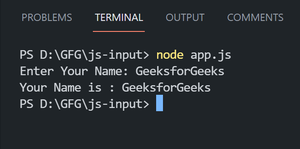 How to Take Input in JavaScript in VS Code Terminal ? - GeeksforGeeks