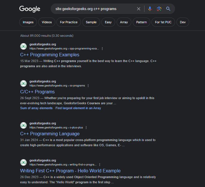 How to Search an Entire Website in Google? - GeeksforGeeks
