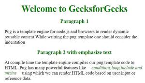 Paragraphs in Pug View Engine - GeeksforGeeks