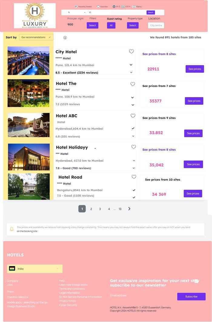 UI Design of a Hotel Booking Website - GeeksforGeeks