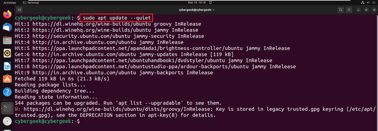 Update Command for Linux - GeeksforGeeks