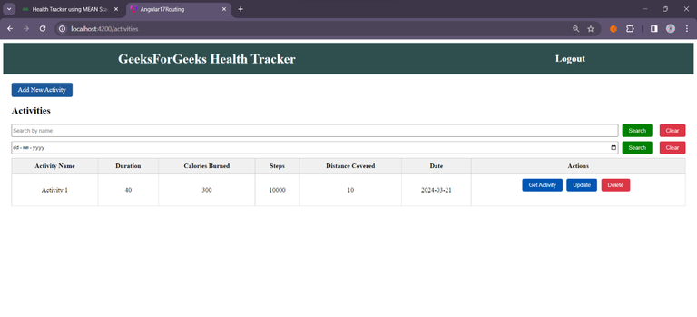 Health Tracker using MEAN Stack - GeeksforGeeks
