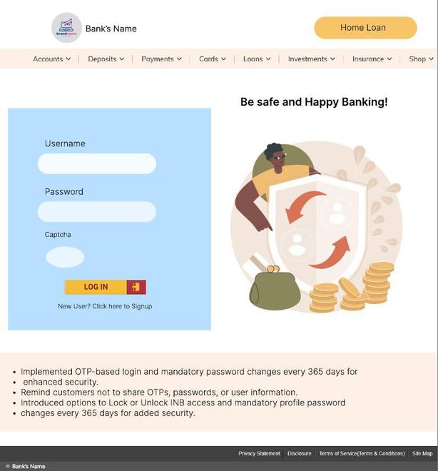 UI Design of a Banking website - GeeksforGeeks