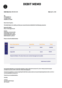 Debit Memo : Format and Example - GeeksforGeeks