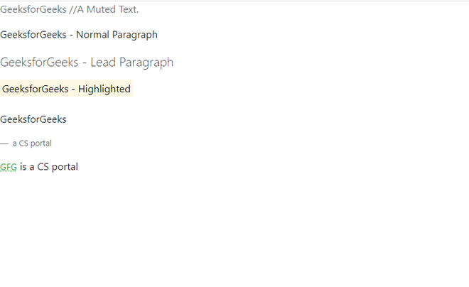 Typography in Bootstrap - GeeksforGeeks