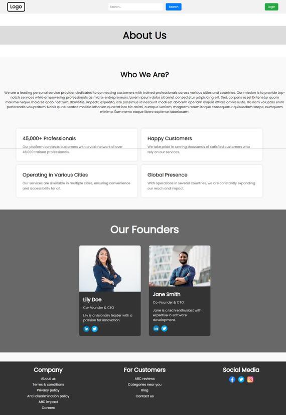 UI Design of a Personal Service Based Website - GeeksforGeeks