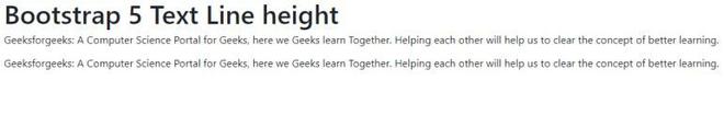 Bootstrap 5 Text Line height - GeeksforGeeks