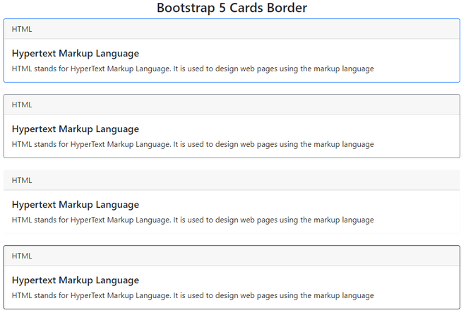 Bootstrap 5 Cards Border - GeeksforGeeks
