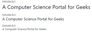 Bootstrap Text Font Size - GeeksforGeeks