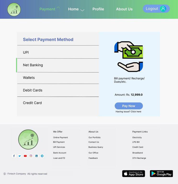UI Design of a Fin-Tech Website - GeeksforGeeks