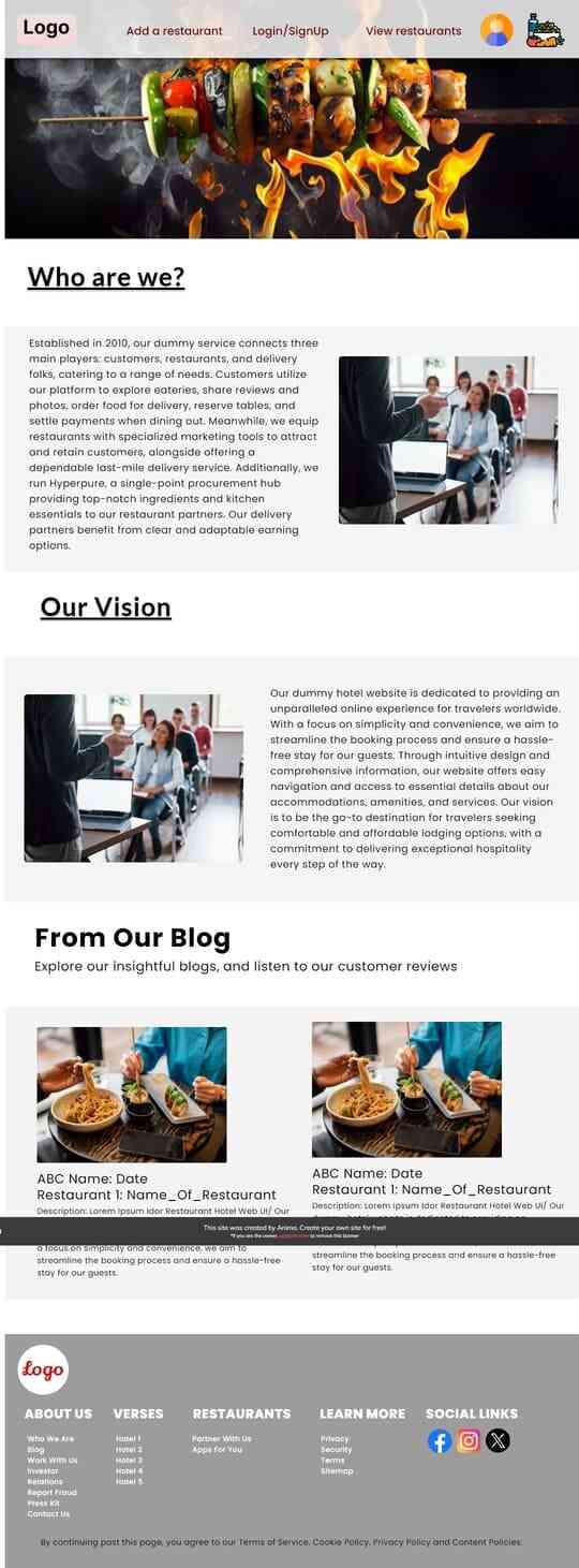 UI Design of a Food Delivery Service Website - GeeksforGeeks