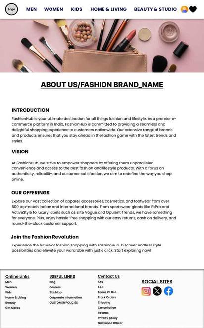 UI Design of a Fashion Brand Website - GeeksforGeeks