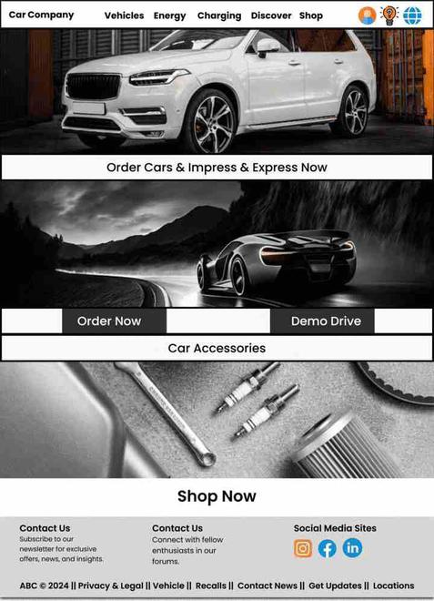 UI Design of a Car Company Website - GeeksforGeeks