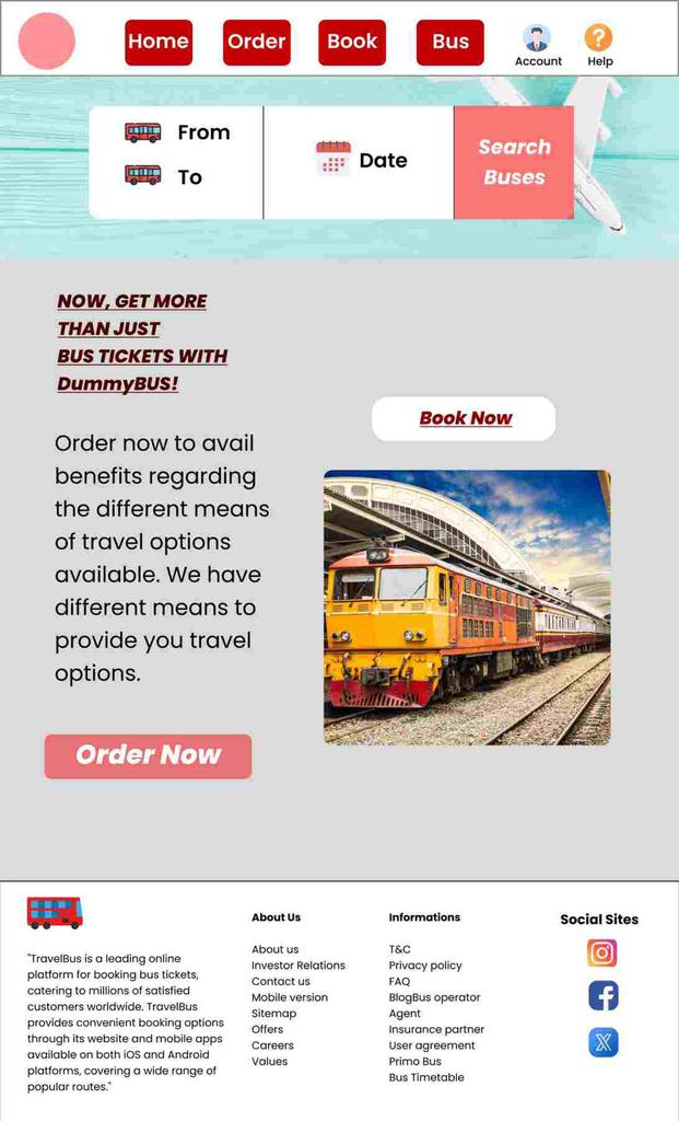UI Design of a Travel ticket booking Website - GeeksforGeeks