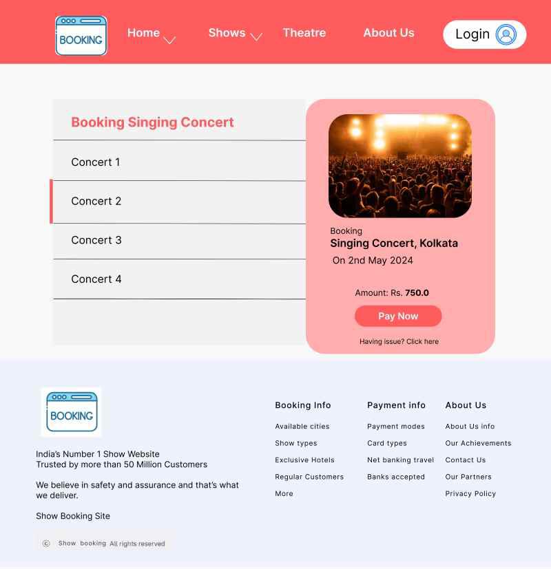 UI Design of a Show Booking Website - GeeksforGeeks