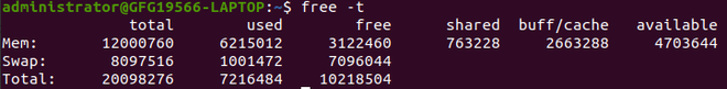 free Command in Linux - GeeksforGeeks