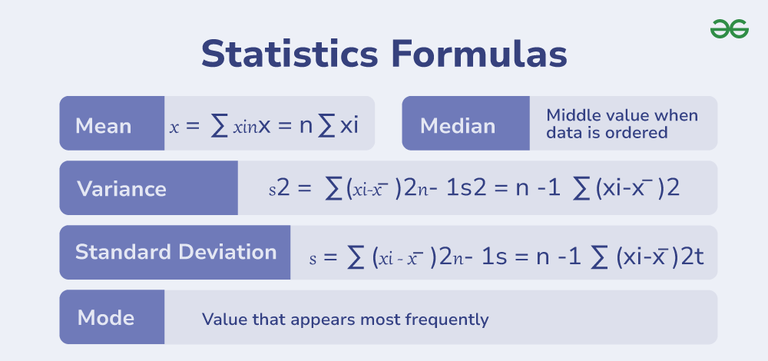 Statistics Formulas - GeeksforGeeks